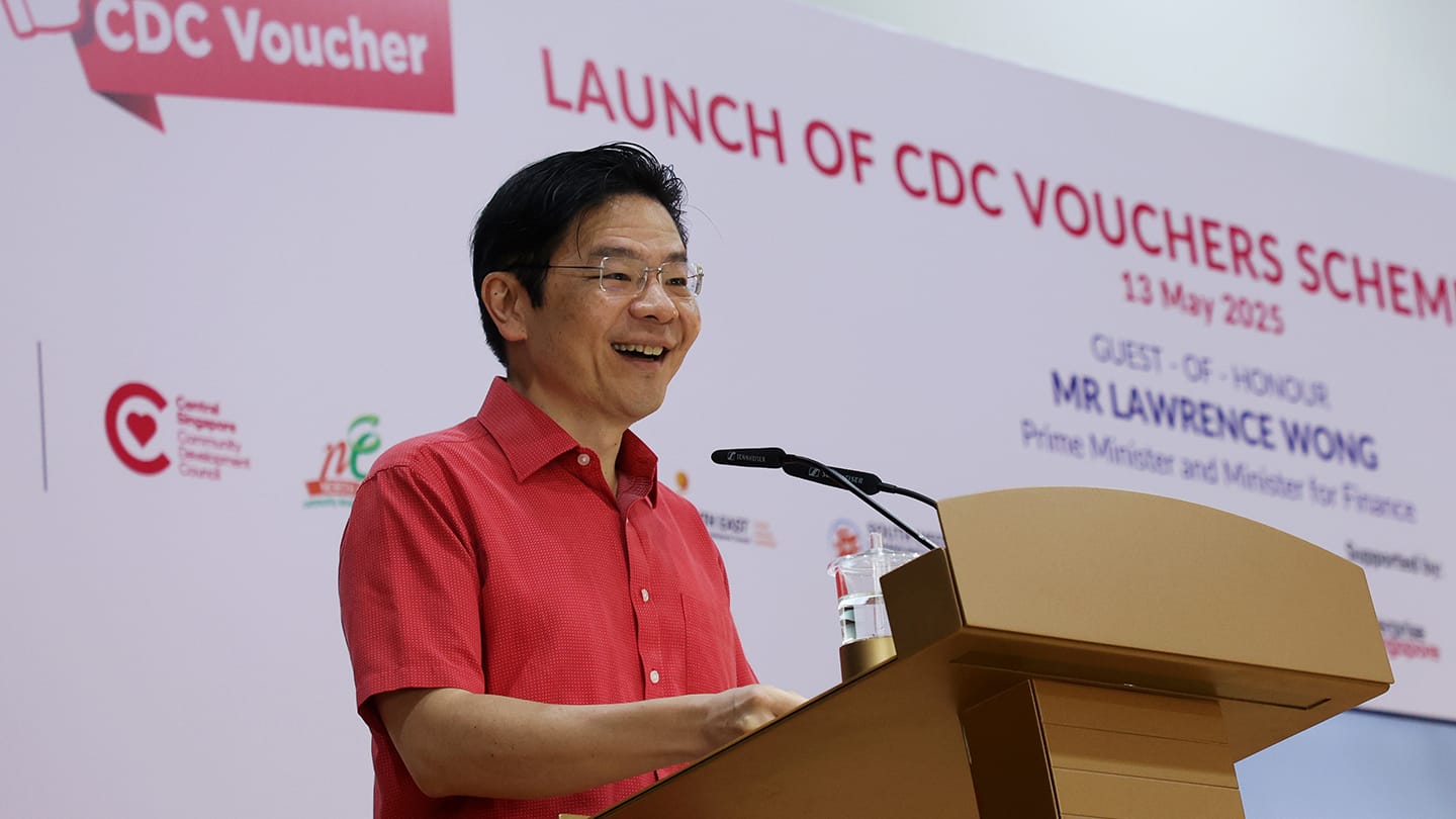 PM Lawrence Wong at the Launch of the CDC Vouchers Scheme 2025 (May ...