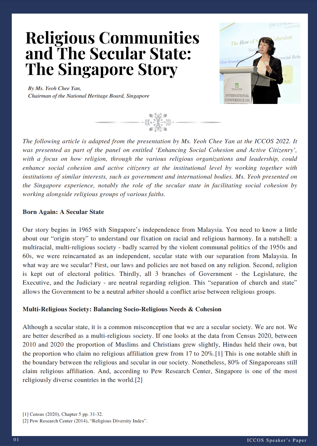 Ms Yeoh Chee Yan - Religious communities and the secular state: The ...